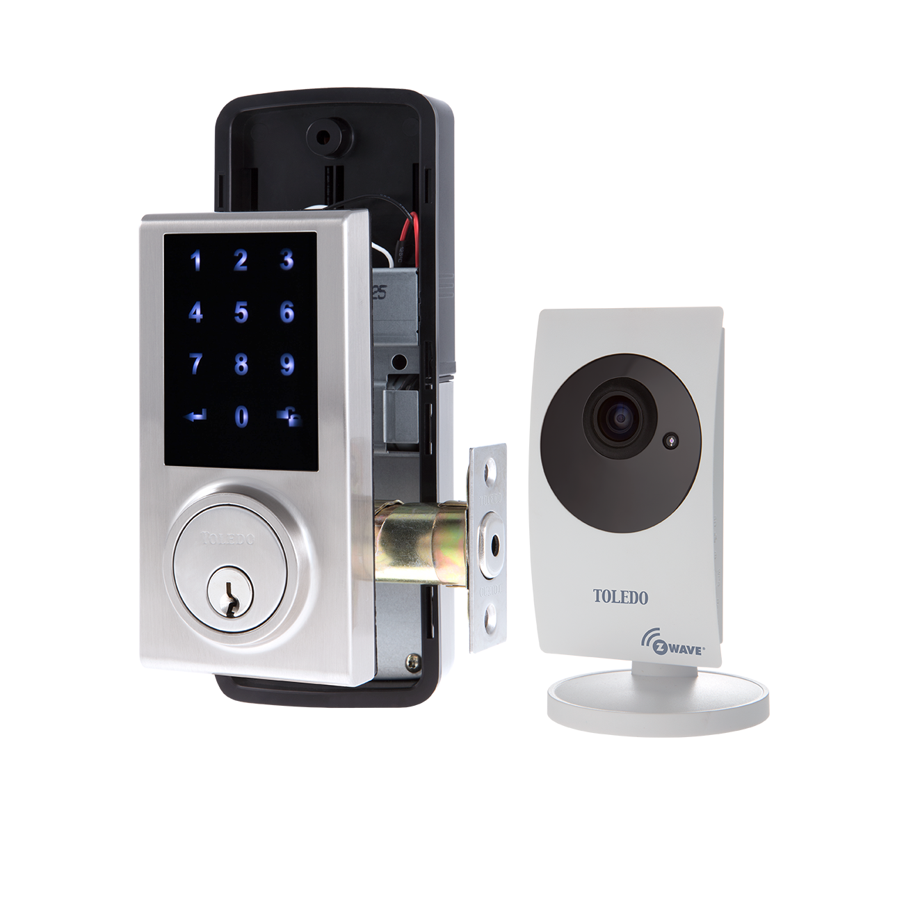 Single Cylinder Electronic Deadbolt / Z- Wave + IP Camera / Wireless C